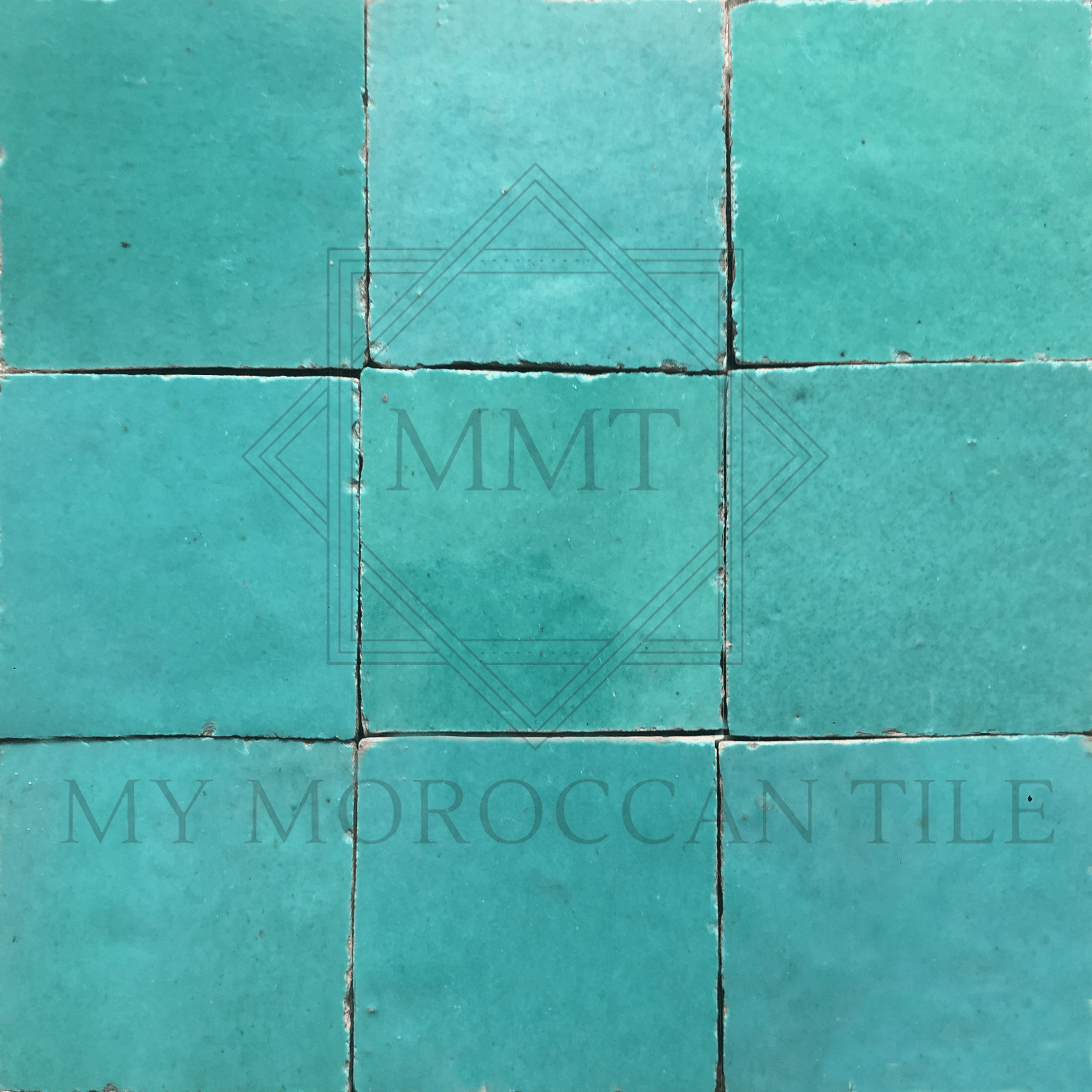 Aqua Glazed Handmade Moroccan Zellige Tile – Chic Tile